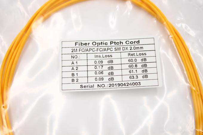 SM 9/125 Zipcord Simplex Fiber Optic Patch Cord FC APC For FTTH FTTB ...