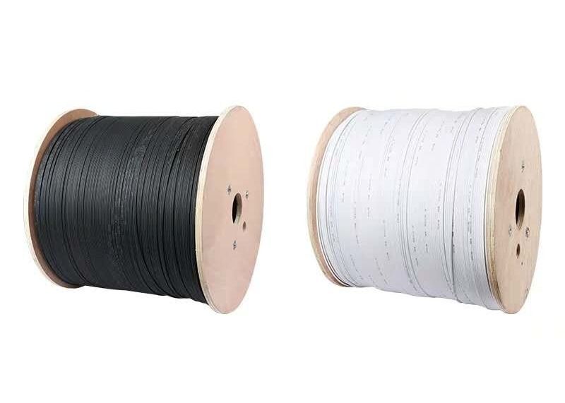 FRP Outdoor Steel Messenger Wire , G657 FTTH 2 4 1 Core Fiber Optic Cable