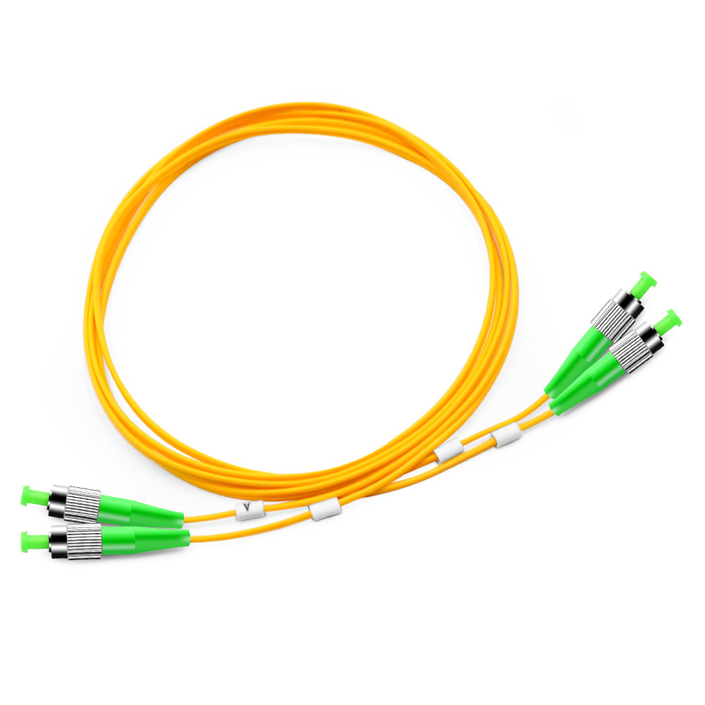 SM 9/125 Zipcord Simplex Fiber Optic Patch Cord FC APC For FTTH FTTB ...
